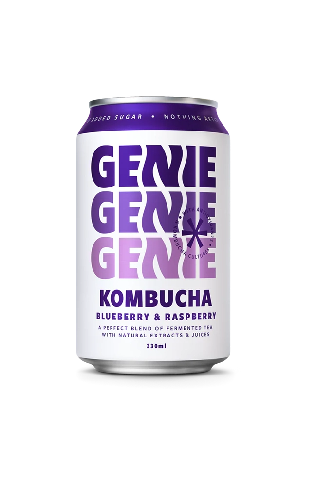 Genie Blueberry & Raspberry Kombucha 330ml - Gourmet Import